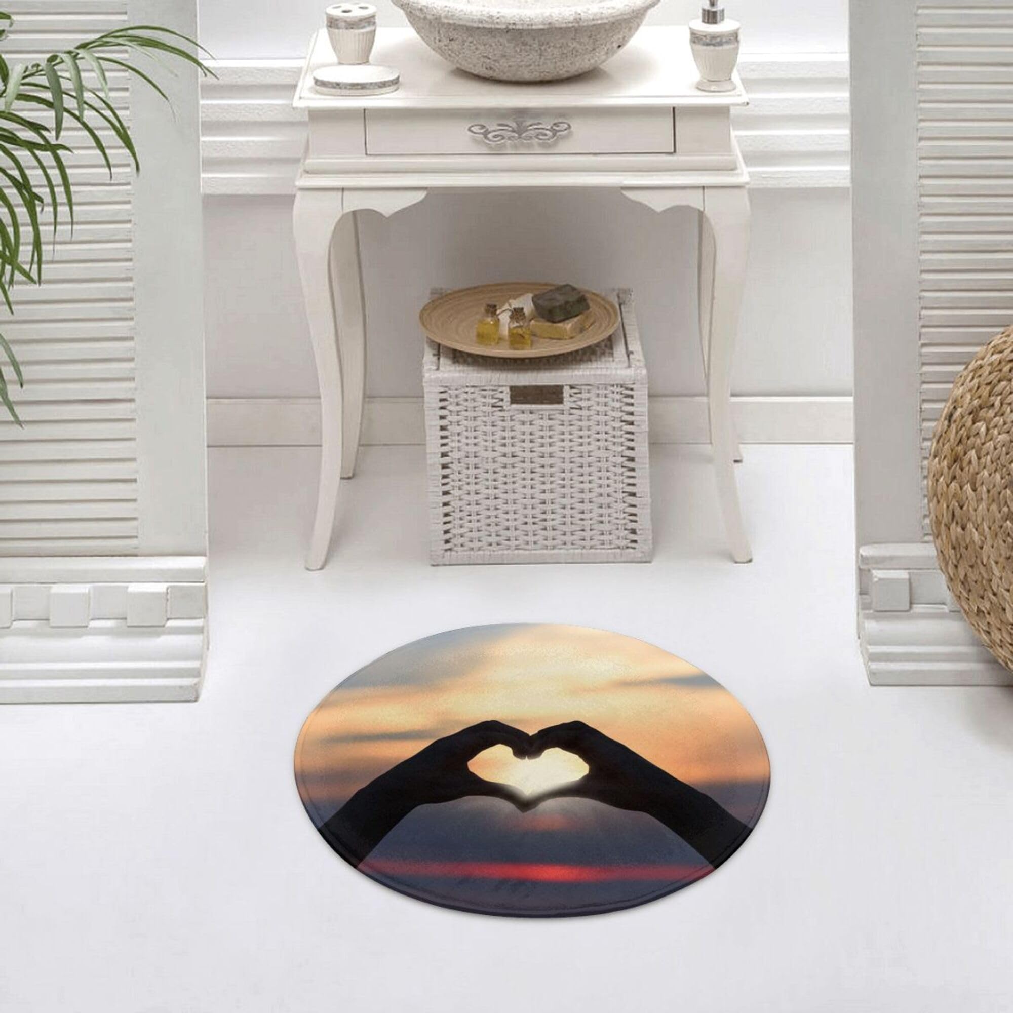 buxvhre Custom Round Floor Mat Personalized Bath Mat Add Your Photo Text Non-Slip Bath Rug Door Mat for Home Kitchen Bedroom Office Garden