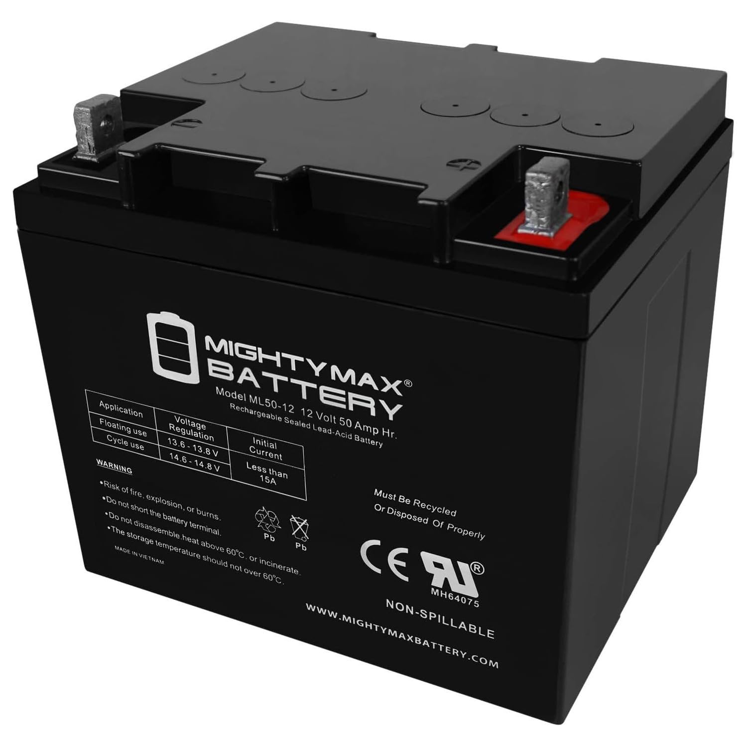 Mighty Max Battery ML50-12 -12V 50AH SLA Replaces ES40-12