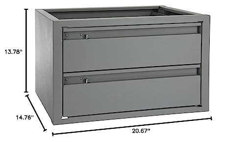 Kargo Master 40070 Grey 20" W x 12" H x 13.5" D Steel 2 Drawer Cabinet