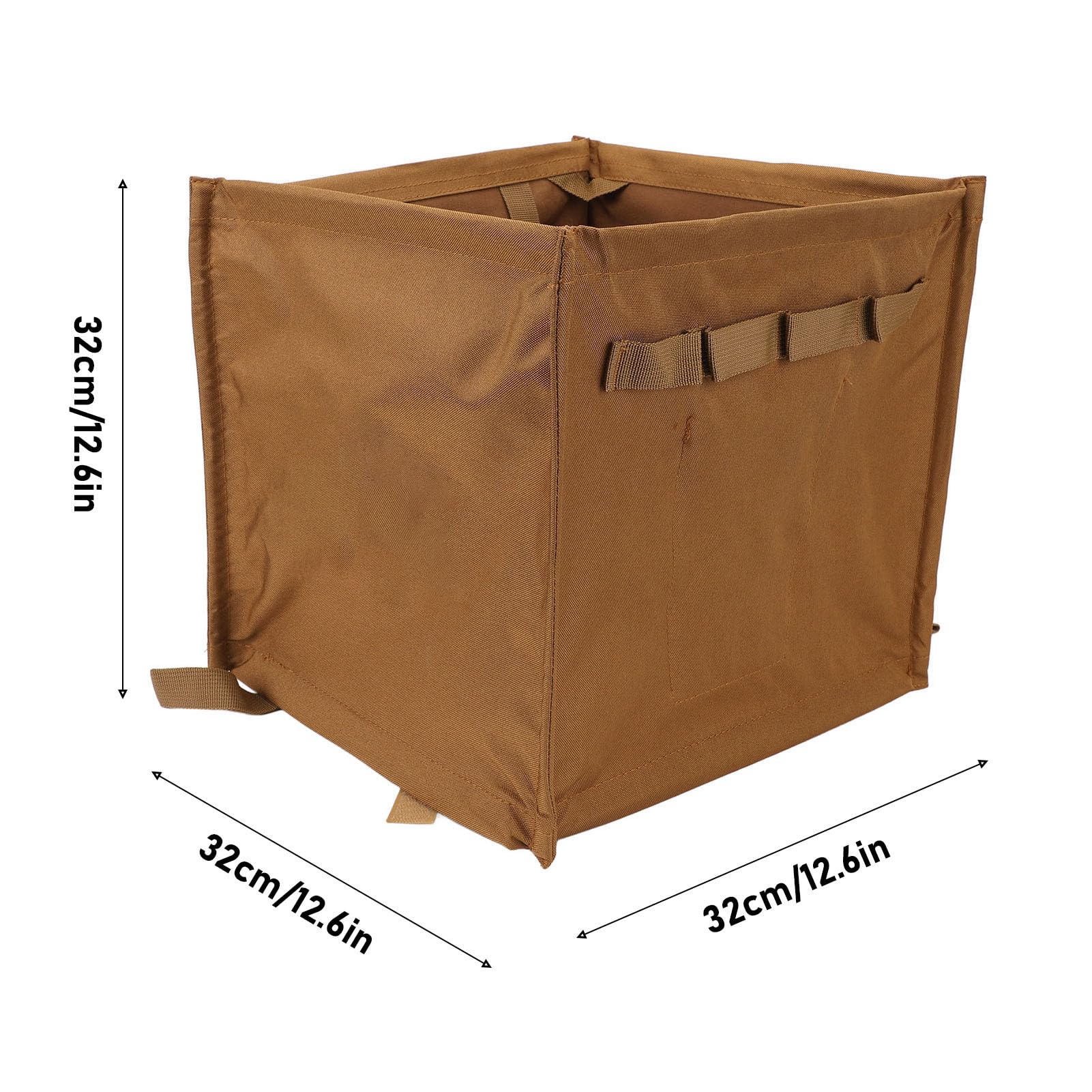 Arborist Throw Line Storage Cube, 33L Large Capacity Easy Throwline Folding Cube, Outdoor Foldable Oxford Cloth Trash Can, Tree Climbing Gear Throwline Box for Camping (Khaki)