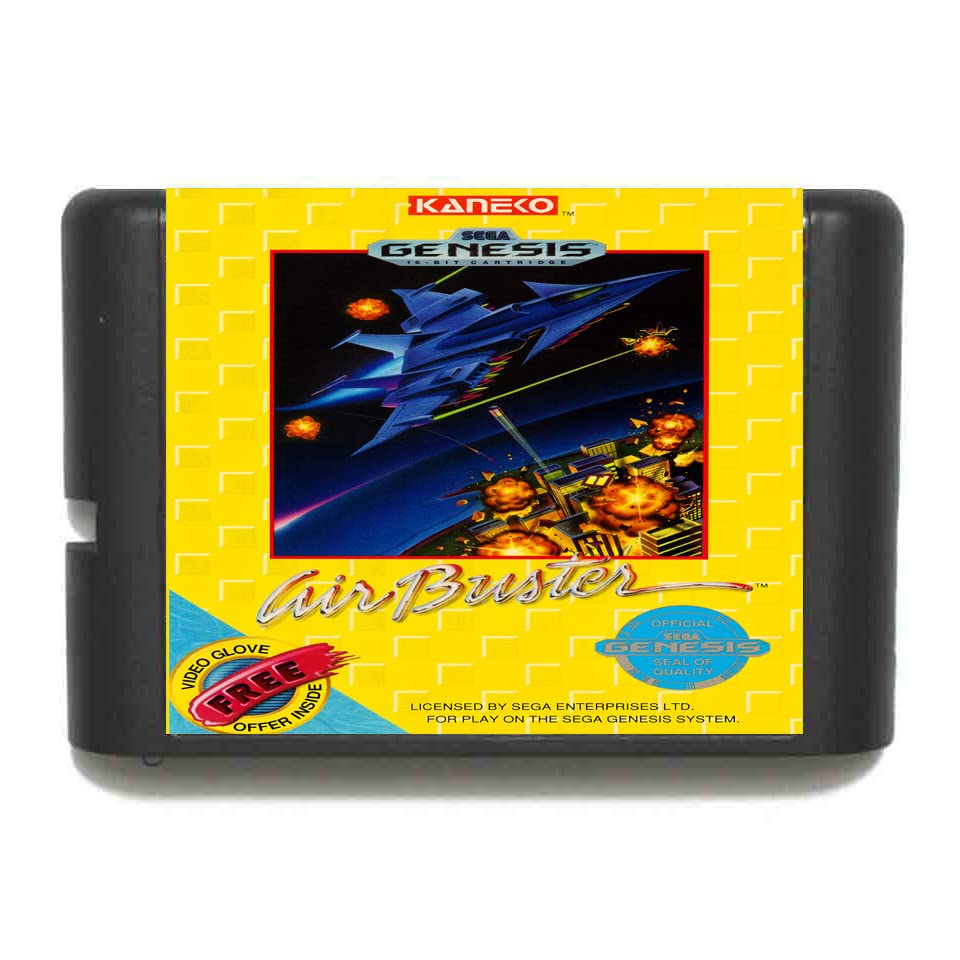 Air Buster 16 Bit MD Game Card For Sega Mega Drive For Genesis (Black)