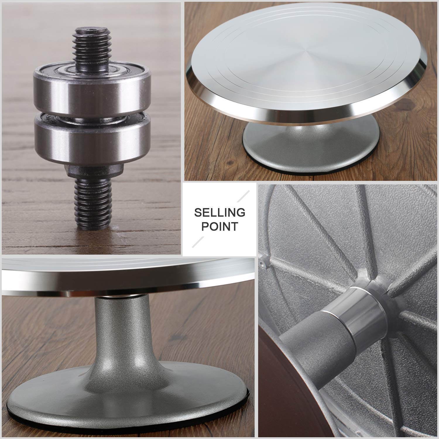 Aluminium Cake Decorating Stand Revolving 12 Inch Cake Turntable for Cake, Cupcake Decorating Supplies