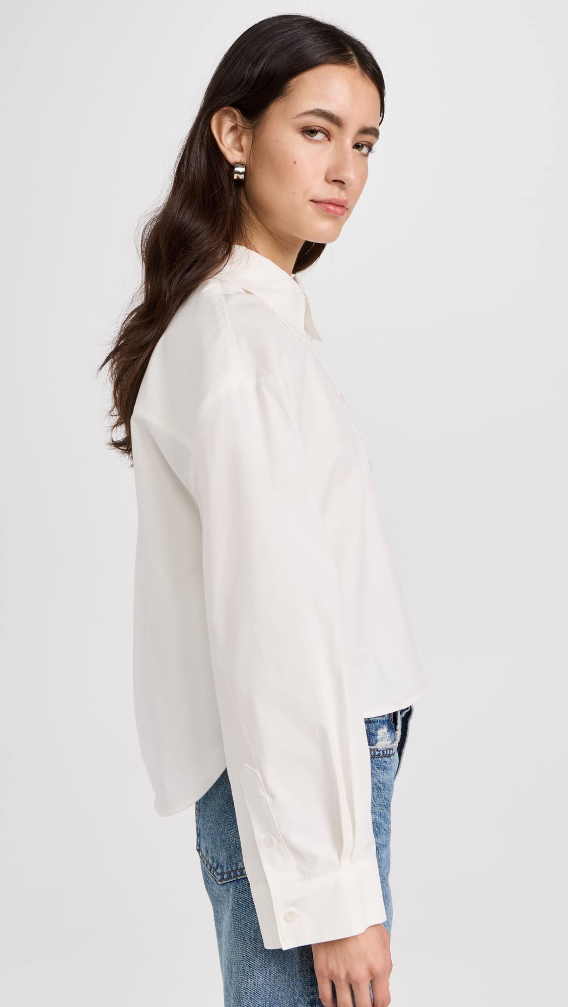 ANINE BING Women's Travis Shirt, White, S