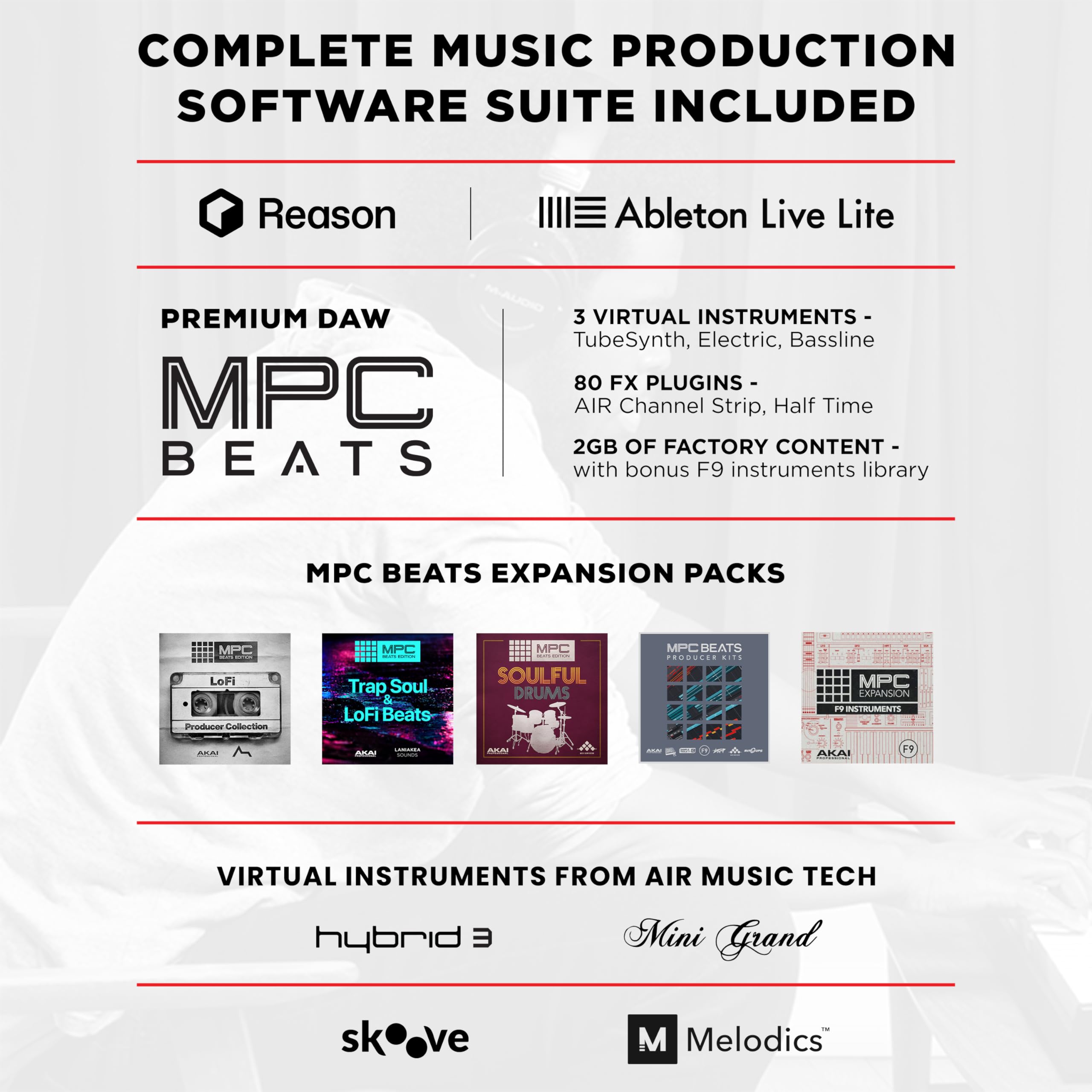 M-Audio Oxygen 49 (MKV) – 49 Key USB MIDI Keyboard Controller With Beat Pads, Smart Chord & Scale Modes, Arpeggiator and Software Suite Included