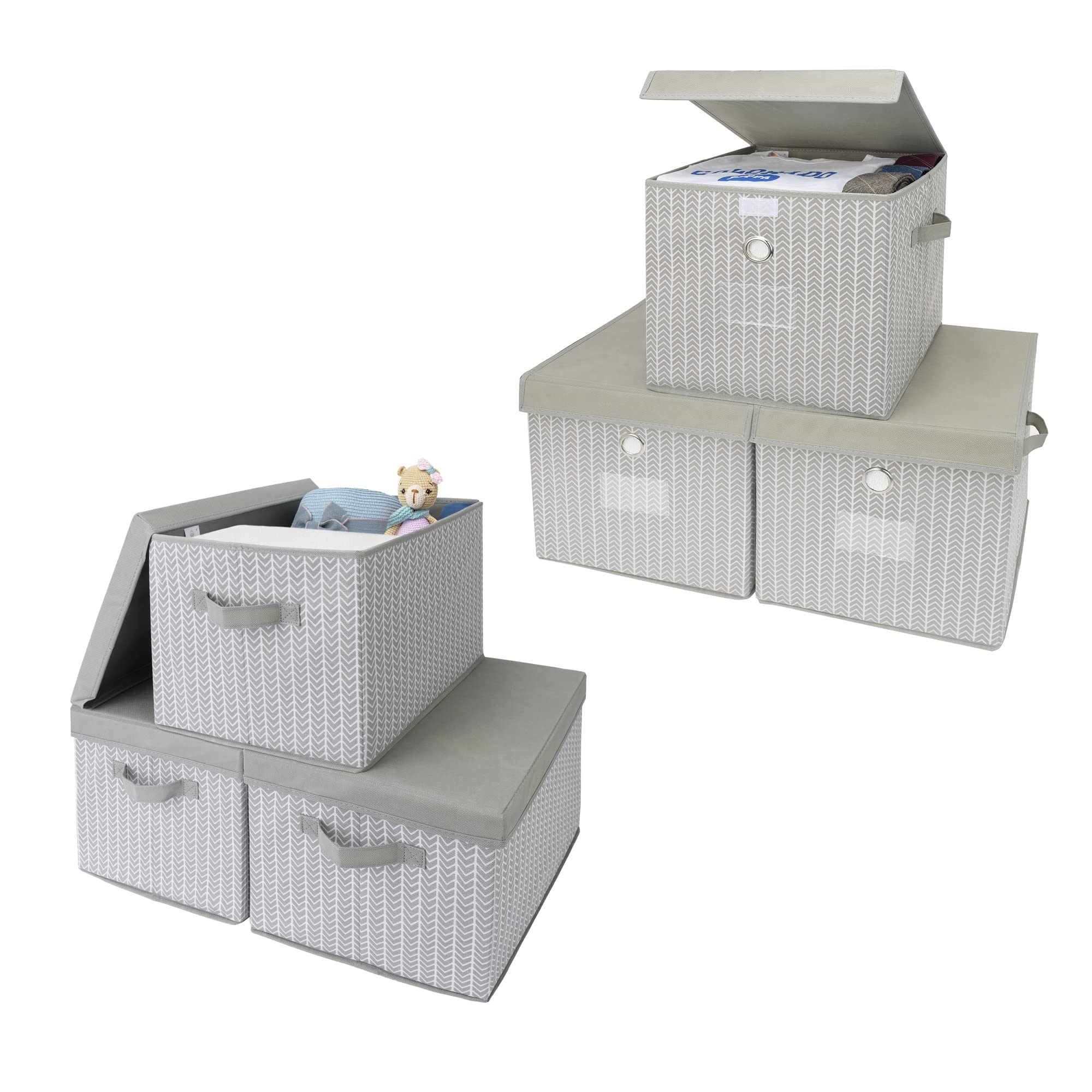 GRANNY SAYS Bundle of 3-Pack Storage Containers & 3-Pack Storage Cubes for Organizing