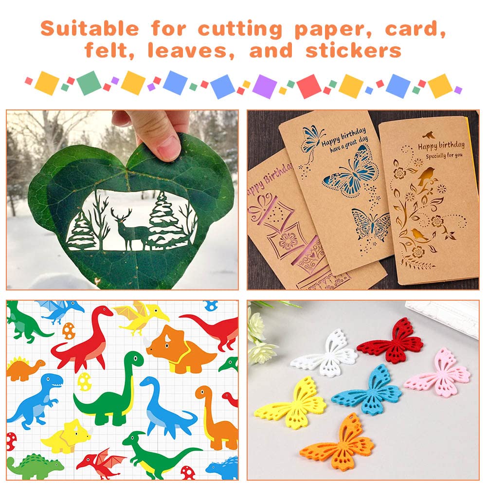 AUAUY Knife Pen Craft Cutting Tools, 5PCS Cartoon Pattern Student Utility Knife Pen with 5PCS Cutter Head Refills, Retractable Carving Pen Knife, Precision Paper Cutter Pen for DIY Project & Art Hobby
