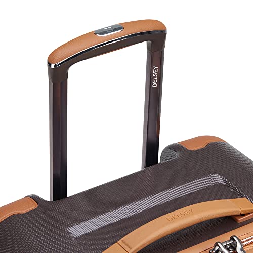 DELSEY Paris Chatelet Hardside 2.0 Luggage with Spinner Wheels, Chocolate Brown, Checked-26 Inch Trunk