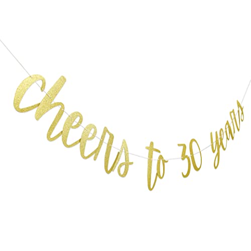 Cheers to 30 Years Banner - Happy 30th Birthday Banner,30th Birthday Banner,30th Birthday Banner for Women/men,30 Birthday Party Decorations Banner,Happy 30th Birthday Banner Party Decorations