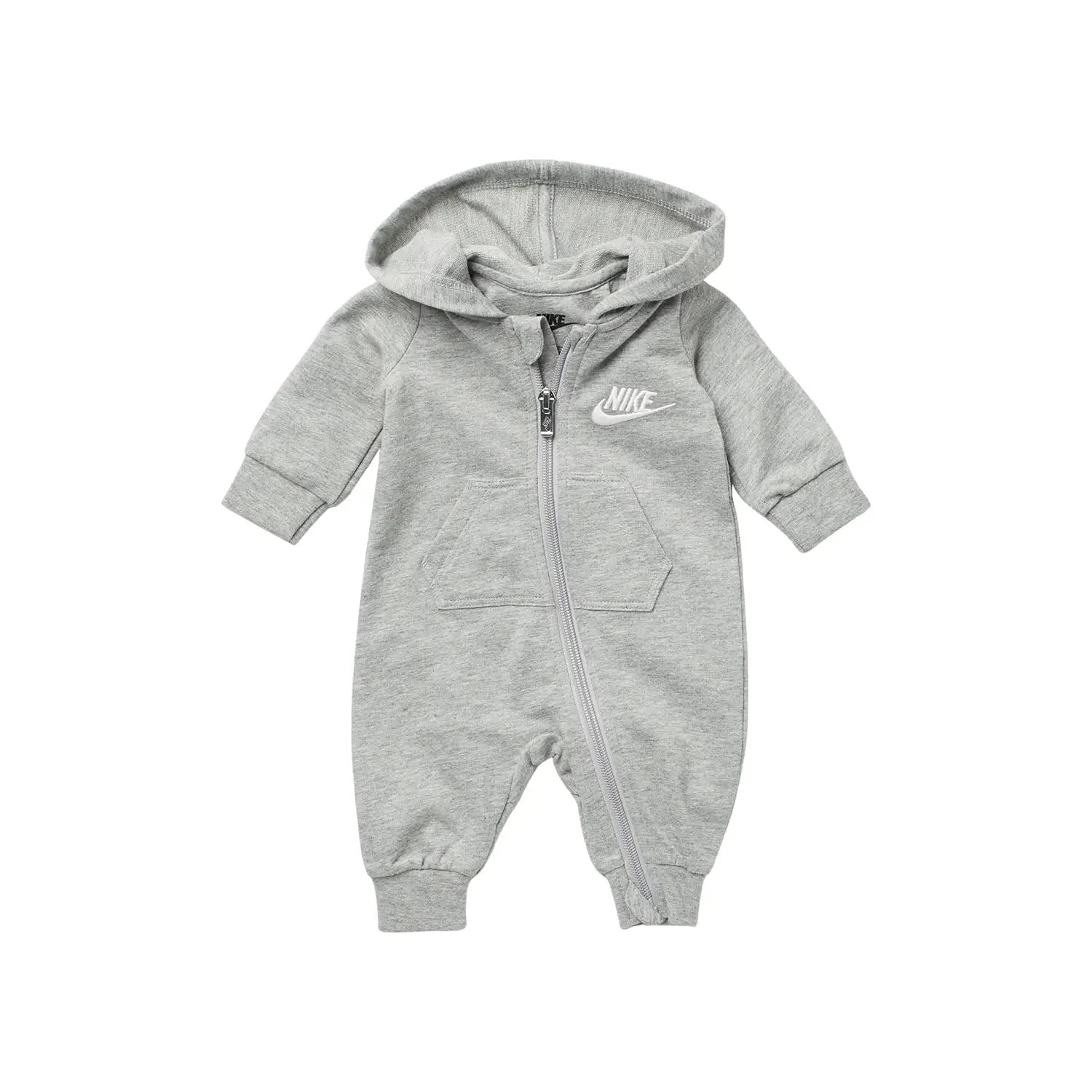 Nike Infant`s Zip Front Long Sleeve Hooded Coverall (Dark Grey Heather(56F814-042), 3 Months)