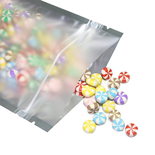 QQ Studio 100pcs Translucent Front Matte Color Foil Flat Packaging QuickQlick Bags (4" x 6", Translucent/Black)