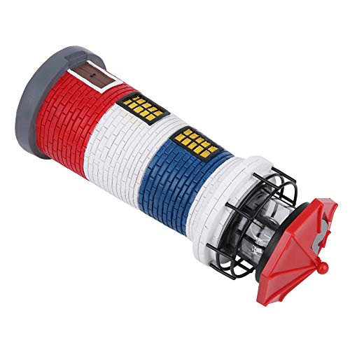 Rotating Lighthouse Light, Waterproof Easy to Install Solar Lighthouse, Soft Comfortable Light Automatic Rotating Light Garden for Home(Red Blue White)