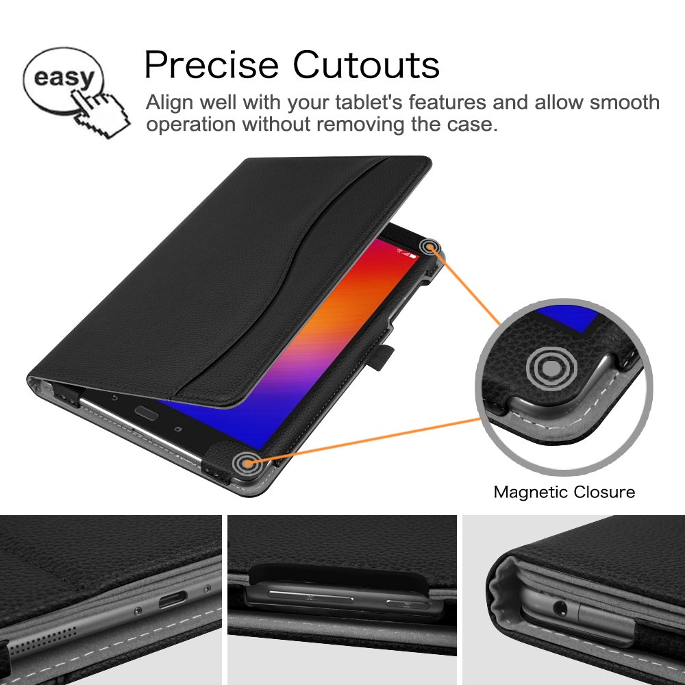 Fintie Case for Asus ZenPad 3S 10 Z500M / Z10 ZT500KL - Multi-Angle Viewing Folio Stand Cover with Pocket for ZenPad 3S 10 / Verizon Z10 9.7-Inch Tablet (Black)