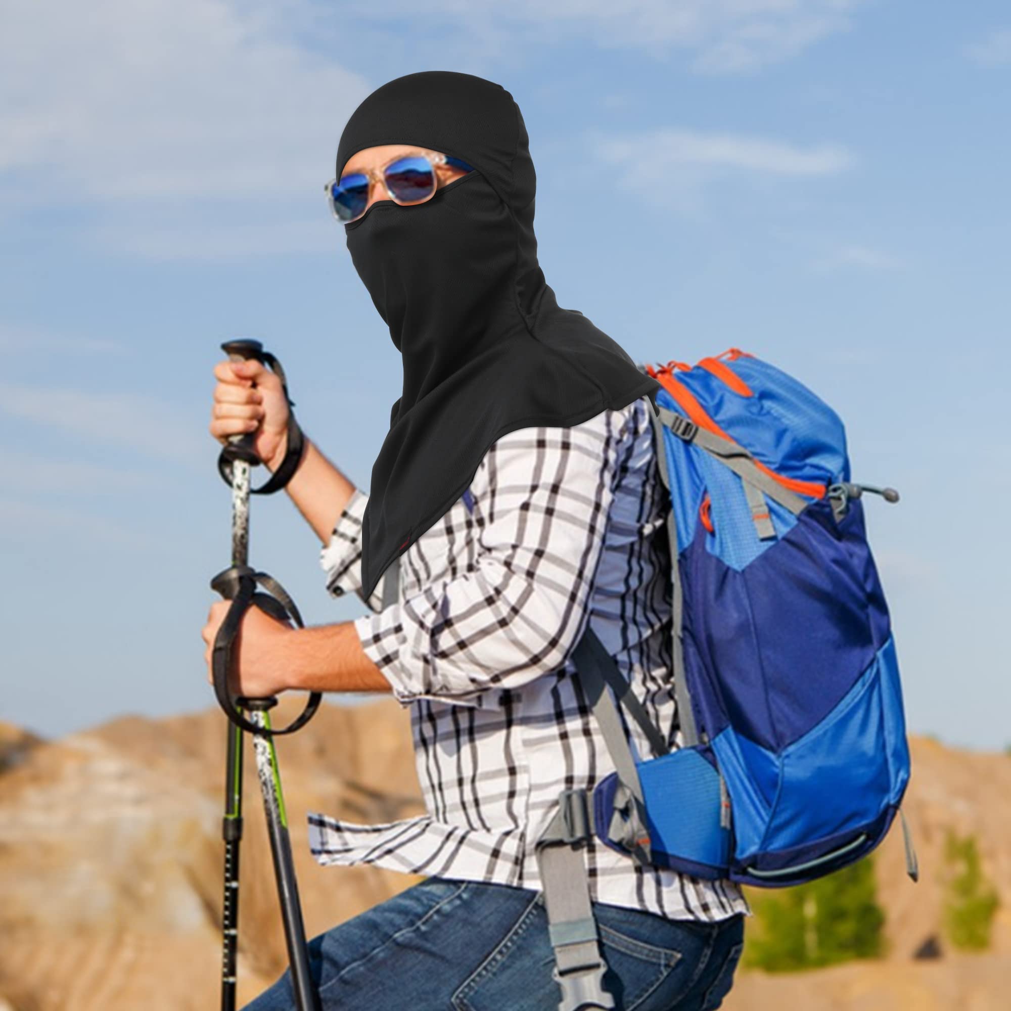 AIWOLU Balaclava Full Face Mask Summer for Sun Protection Breathable Long Neck Covers for Men Women Cycling FishingâŚ