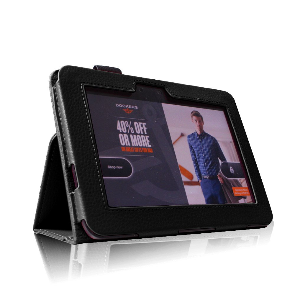 Fintie Folio Case for Kindle Fire HD 7" (2012 Old Model) - Slim Fit Leather Cover with Auto Sleep/Wake Feature (Will only fit Amazon Kindle Fire HD 7, Previous Generation - 2nd), Black