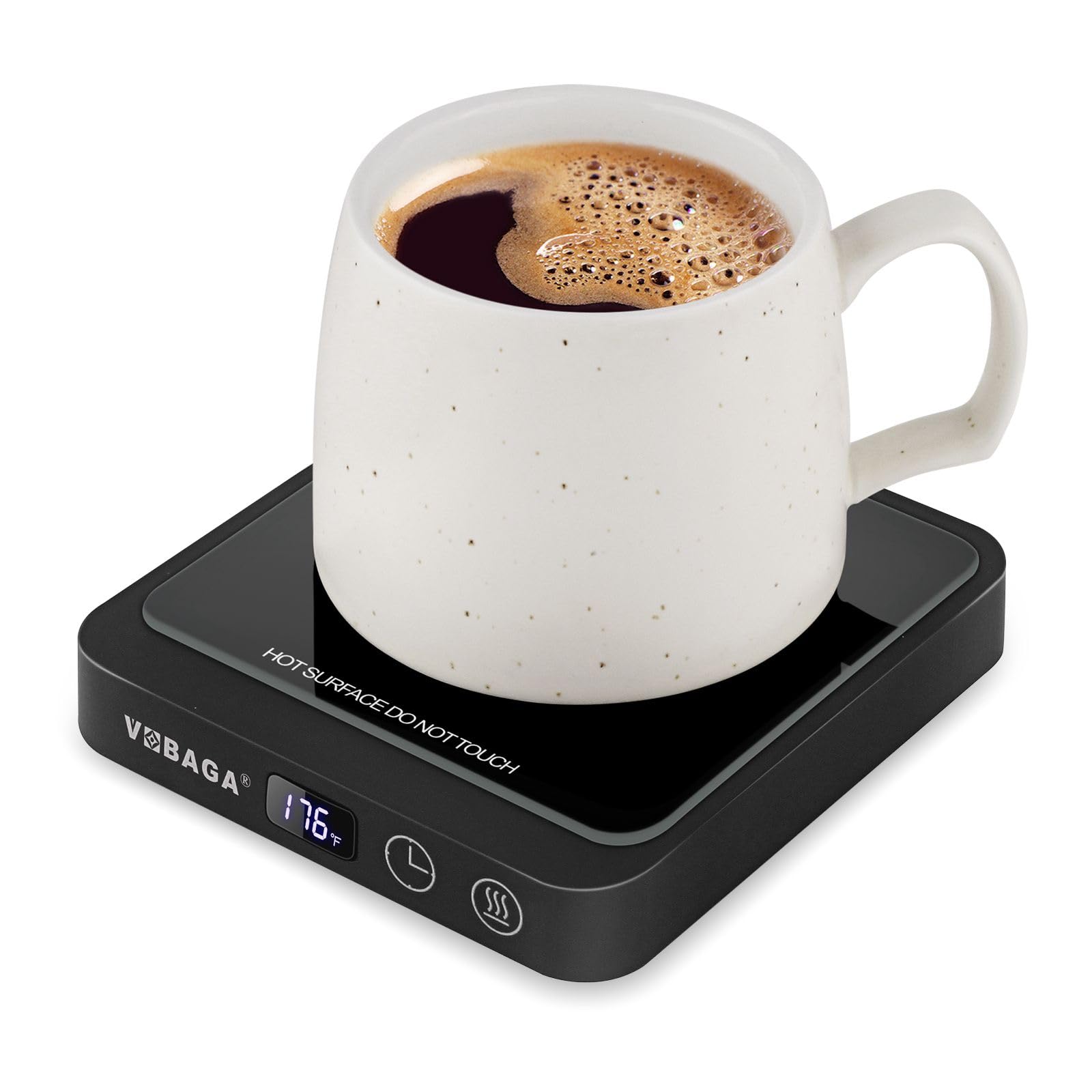 VOBAGA Mug Warmer, Coffee Cup Warmer for Office Home Desk with 5 Temperature Settings, Candle Warmer & Beverage Warmer with Digital Display Auto Shut Off for Heating Coffee, Cocoa, Milk, Tea(No Cup)