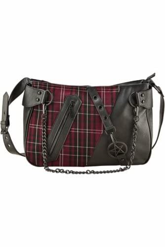 Killstar Harley Chain Pentagram Tartan Gothic Punk Purse Shoulder Bag (Ash Tartan)