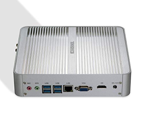 KINGDEL Smart Design Mini Desktop Computer, Fanless Mini PC with i3 7th Gen. CPU, 16GB RAM, 256GB SSD, 4K: 4096x2304, HD Port, VGA, LAN, All Metal Body