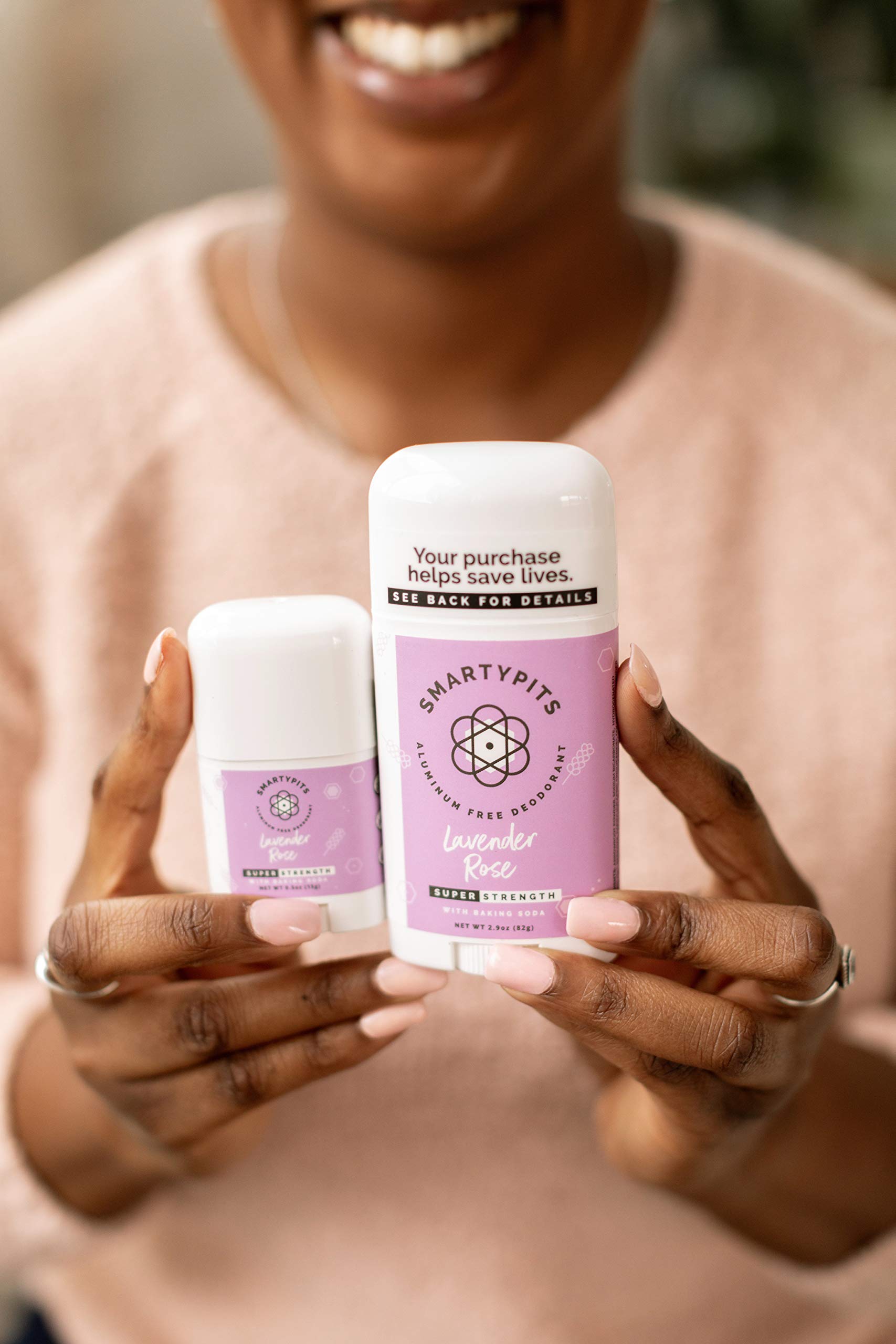 Natural/Aluminum-Free Deodorant (with baking soda): Paraben Free, Phthalate Free, Not Tested on Animals (Lavender Rose)