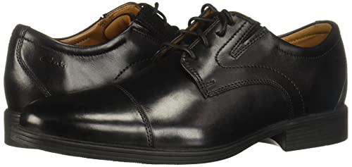 Clarks mens Whiddon Cap Oxford, Black Leather, 14 US