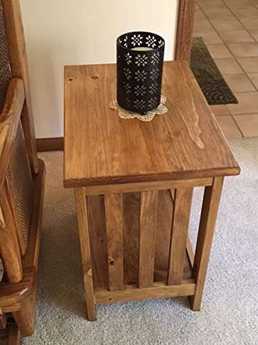 Best Living USA Mission Style Pine End Table, Amish Handcrafted, Wood, Side Table, Bedside Table, Nightstand, Furniture, Made in USA, 22.5