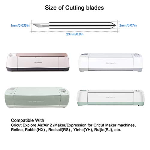 DERFILIN 60PCS Fine Point Blades for Cricut Explore Air 2/Air 3/Maker 3,Replacement Blades for Cricut Cutting Machines