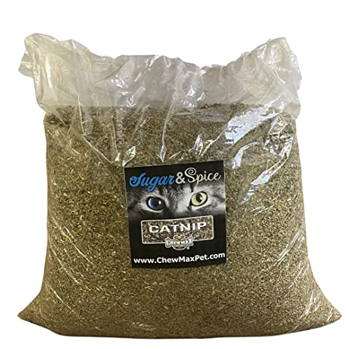 Chewmax Sugar & Spice Catnip for Cats and Kittens - 5 Pound Bulk Bag | 100% All Natural Organic Dried Cat Nip | No Preservatives, Maximum Potency, Grown & Harvested in USA