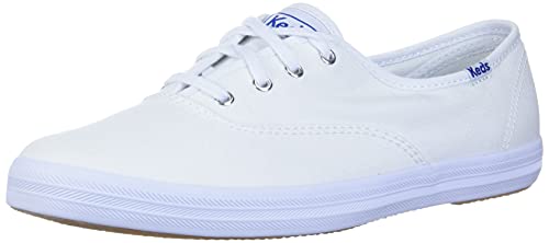 Keds womens Champion Canvas Sneaker, White, 10 Wide US