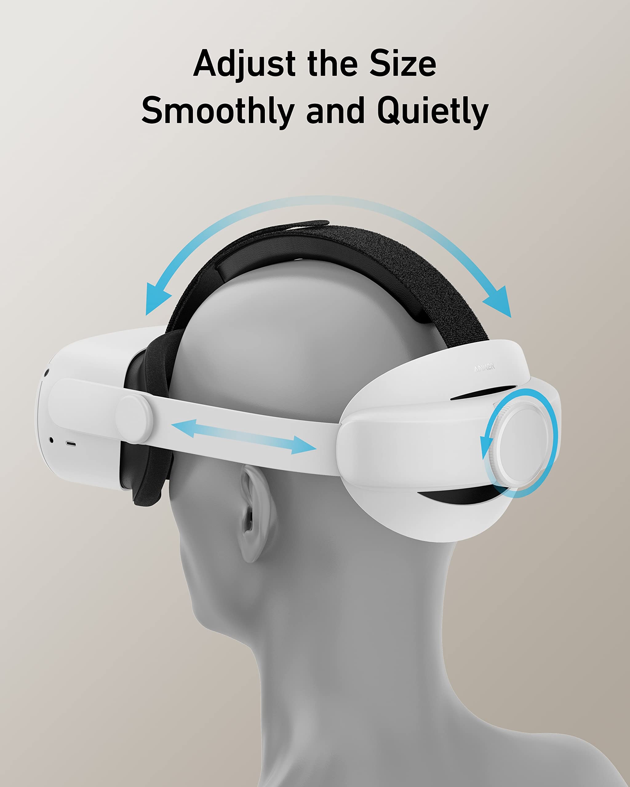 Anker Head Starp Compatible with Oculus Quest 2, Easily Switch Between Virtual and Reality, Adjustable Size for Using, Replacement Parts Kit for Anker Charging Dock for Oculus Quest 2