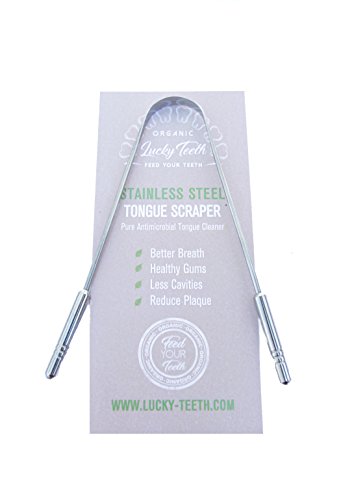STAINLESS STEEL TONGUE SCRAPER - BETTER BREATH, HEALTHY GUMS, LESS CAVITIES, REDUCE PLAQUE (1 Pack)