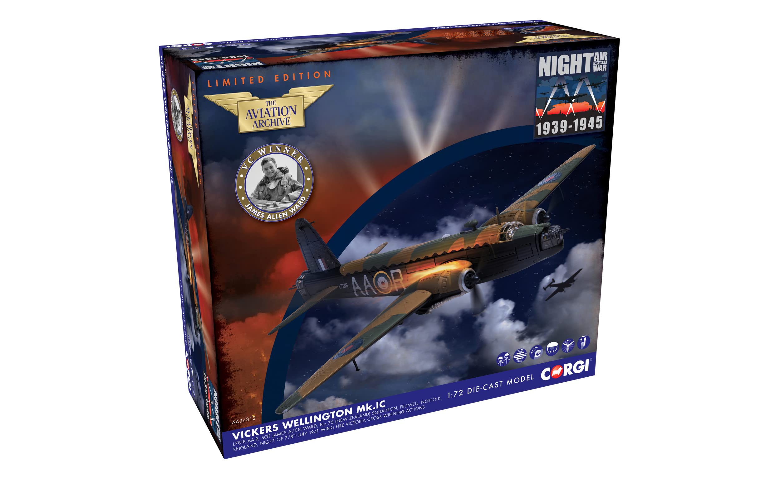 Corgi AA34812 Military Aircraft, Green/Brown/Black