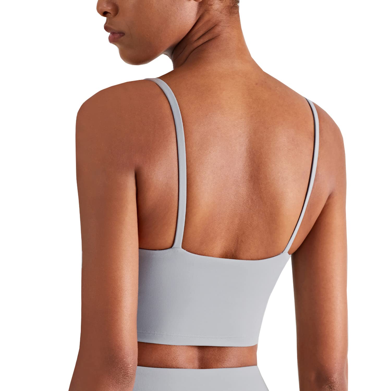 AKAMC Strappy Sports Bra for Women, Sexy Crisscross Back Medium Support Yoga Bra with Removable Cups,Large