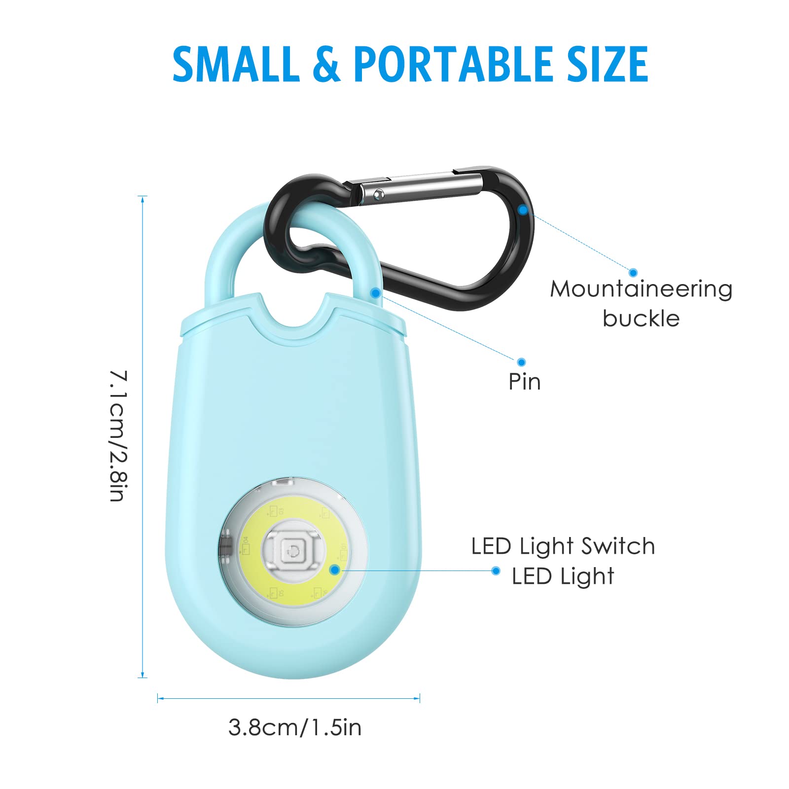 AMIR - The Original Safety Alarm Keychain for Women - Personal Alarm 2 Pack, 130 dB Siren and Strobe Light, for Students, Joggers, Night Workers, Elders, Kids, Women