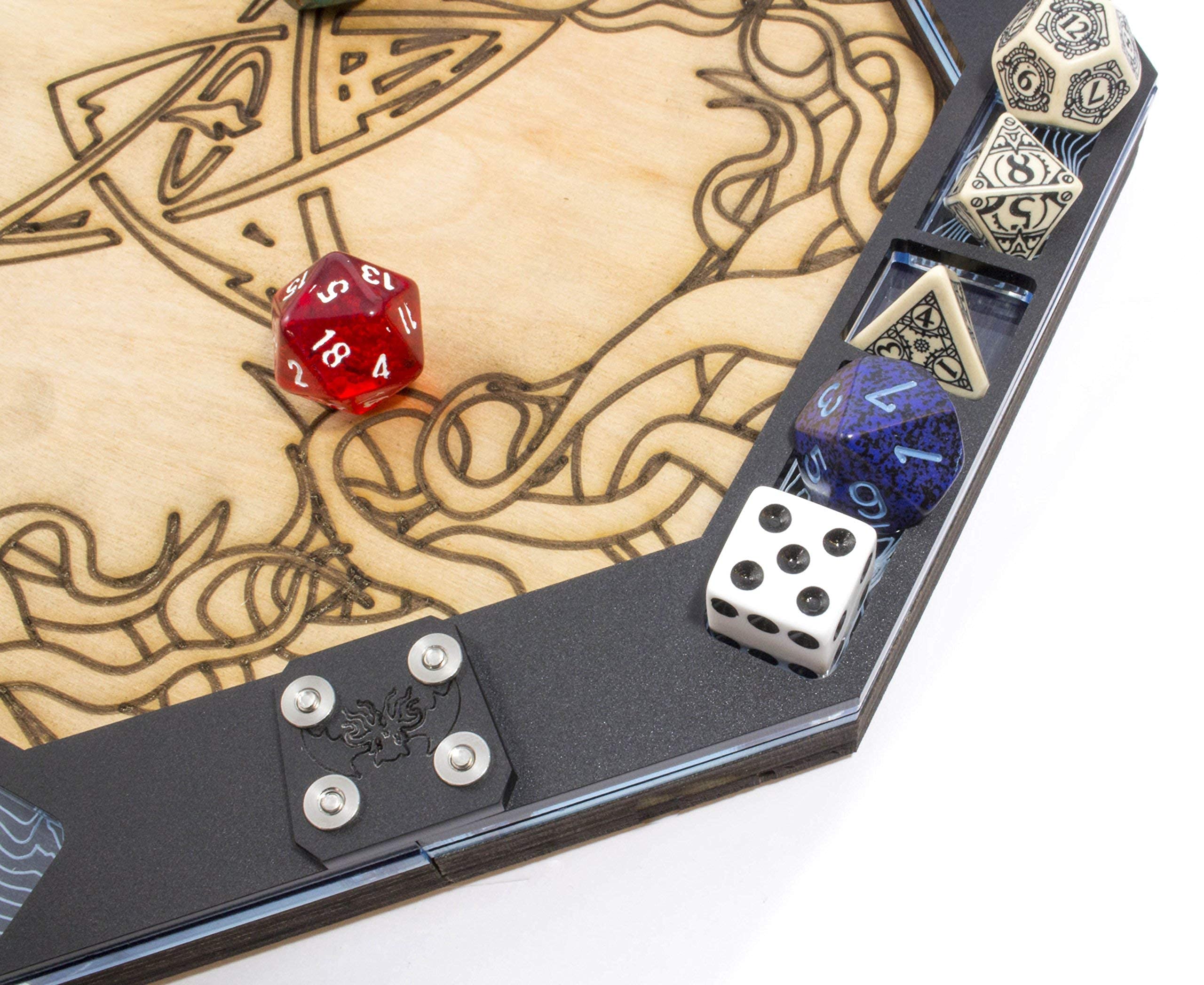 C4Labs Eldritch Octagon Dice Tray and Black Cthulhu Etched Dice Tower Bundle …