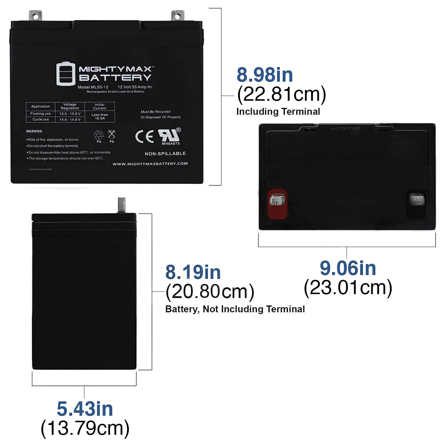 Mighty Max Battery 12V 55Ah Battery Replacement for Quickie Guardian Aspire F11-2 Pack