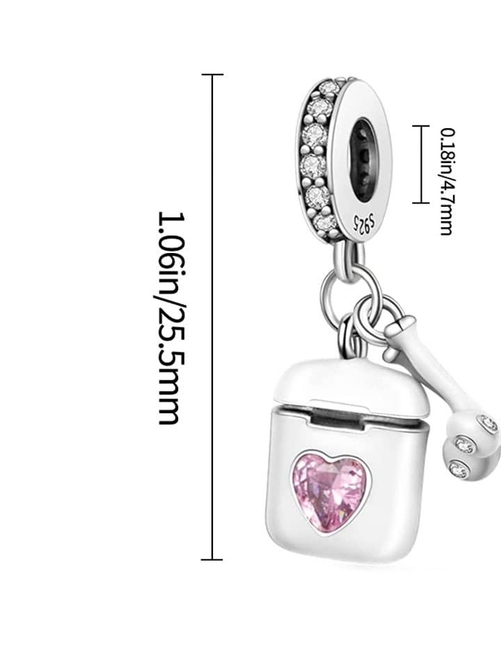 Airpods Dangle Charm Music 925 sterling silver for necklace bracelet fits Pandora