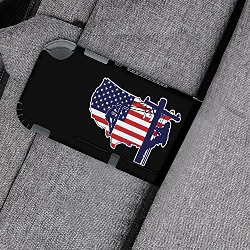 American Lineman Cute Skin Decal Stickers Compatible with Switch Protective Faceplate Full Set Console