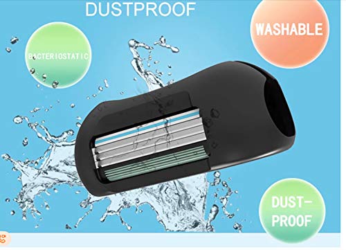 Sussex labels 2 in 1 Travel Men Razor with a silicone toothbrush cover (Black)