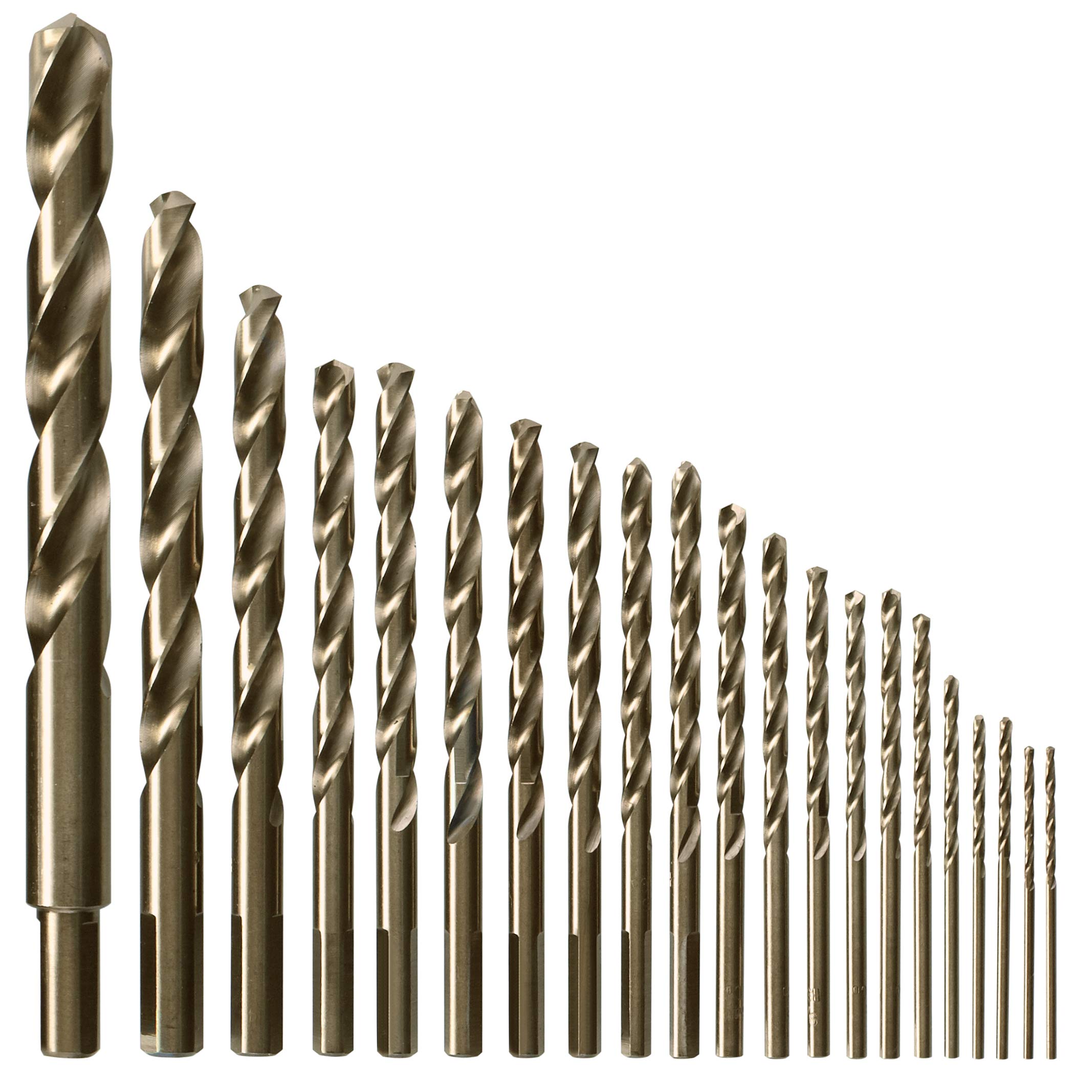 BOSCH CO21B 21-Piece Assorted Set with Included Case Cobalt M42 Metal Drill Bit with Three-Flat Shank for Drilling Applications in Stainless Steel, Cast Iron, Titanium, Light-Gauge Metal, Aluminum