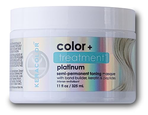 Keracolor Color + Treatment PLATINUM - Highly Pigmented Semi-Permanent Color Masque for Vibrant, Hydrated Hair, 11 Fl Oz