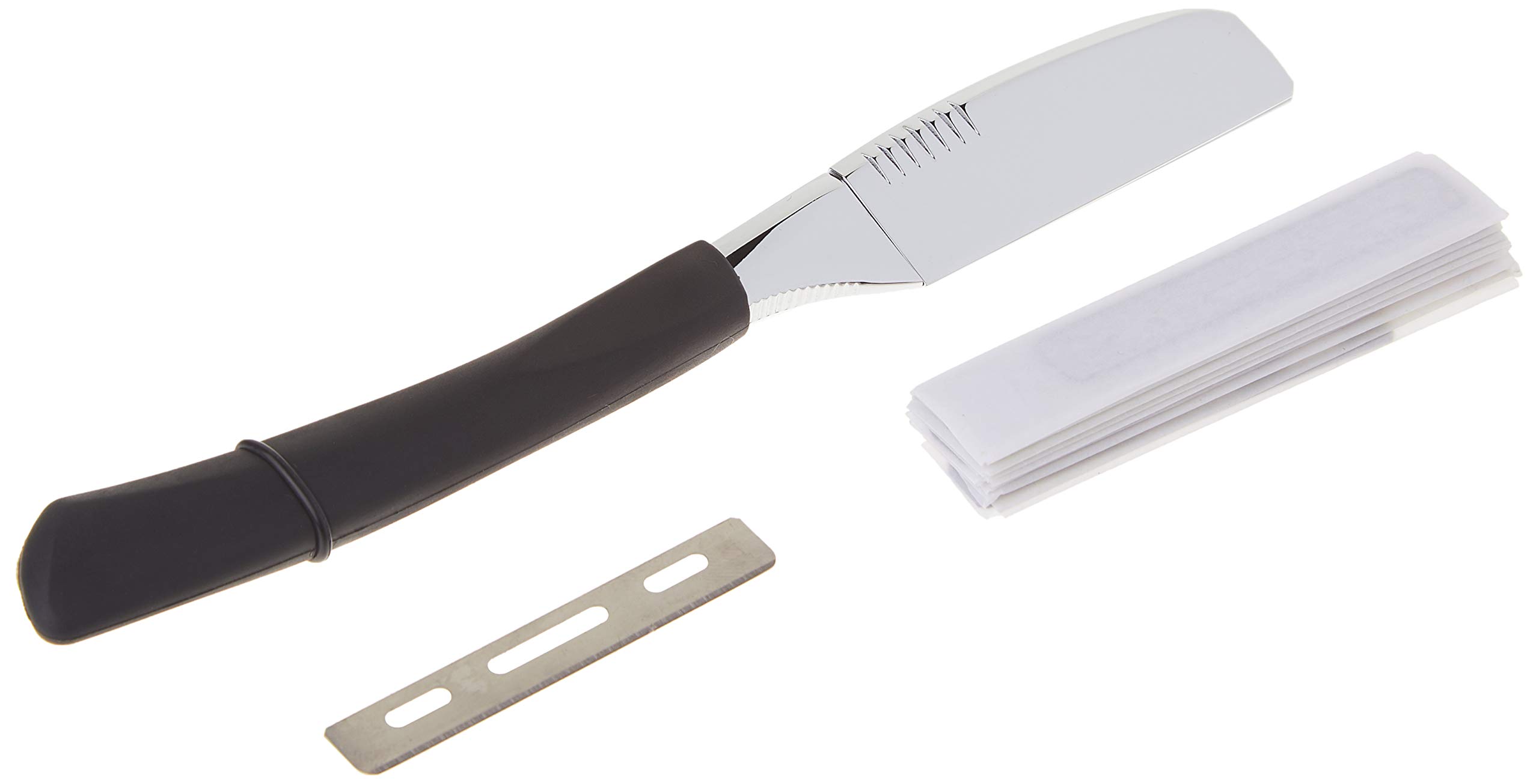 ShearsDirect Non-Folding Straight Razor with 10 Blades, 1.7 Ounce (Pack of 1)