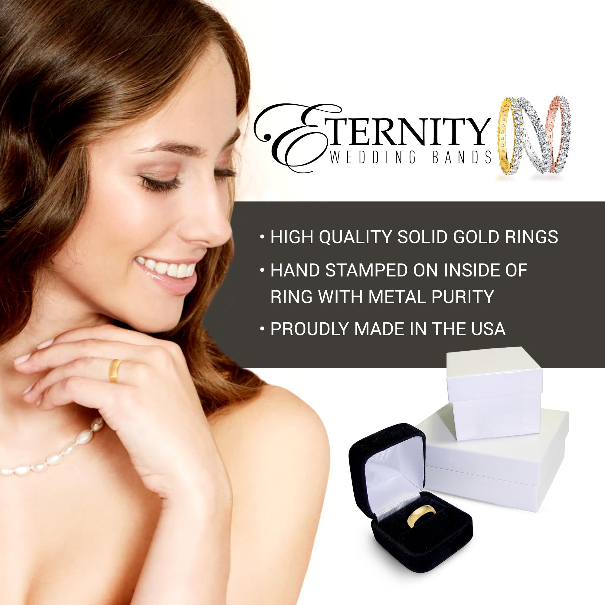 EWB Signature Jewelry Classic 6mm Solid Gold Wedding Band in 14K Yellow Gold, Comfort Fit, Finger Size 9.5