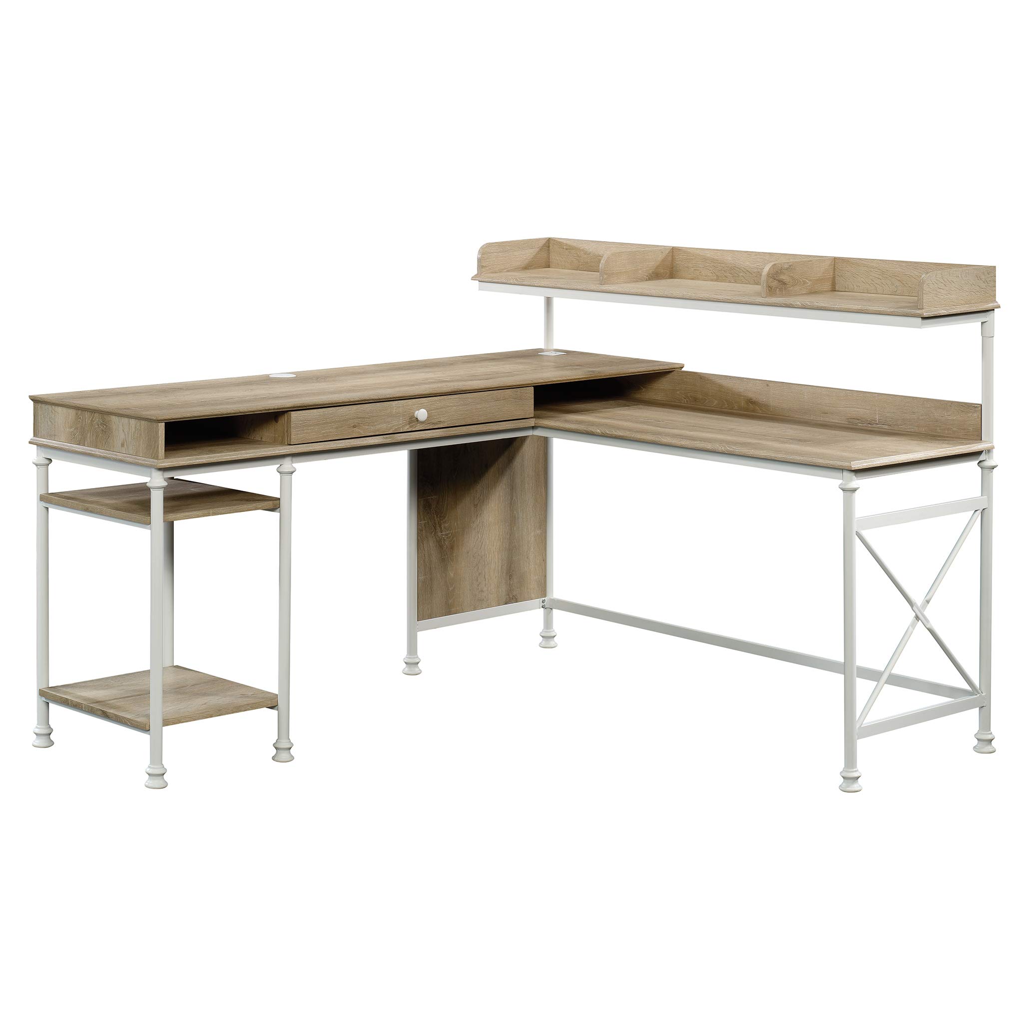 Sauder Canal Street L-Shaped Desk, Coastal Oak finish