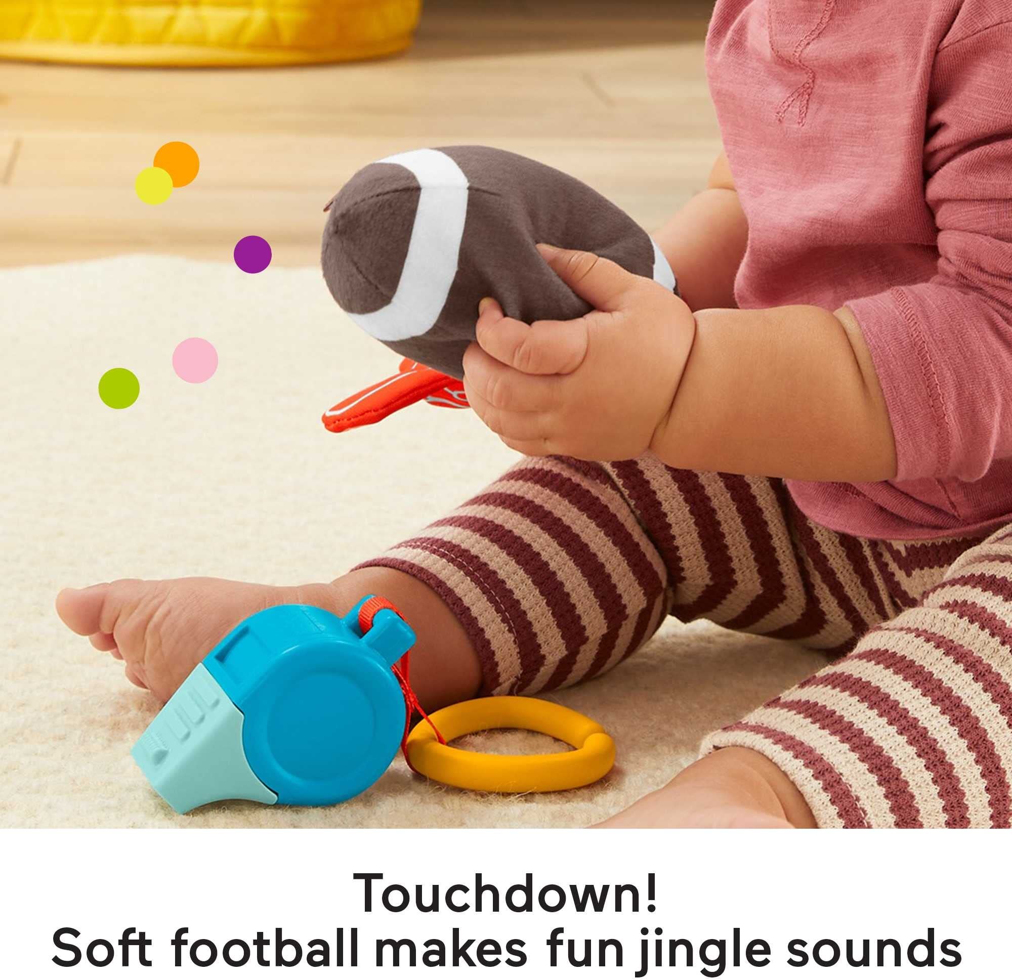Fisher-Price Tiny Touchdowns Gift Set, 3 football-themed baby toys and teether for infants ages 3 months and up