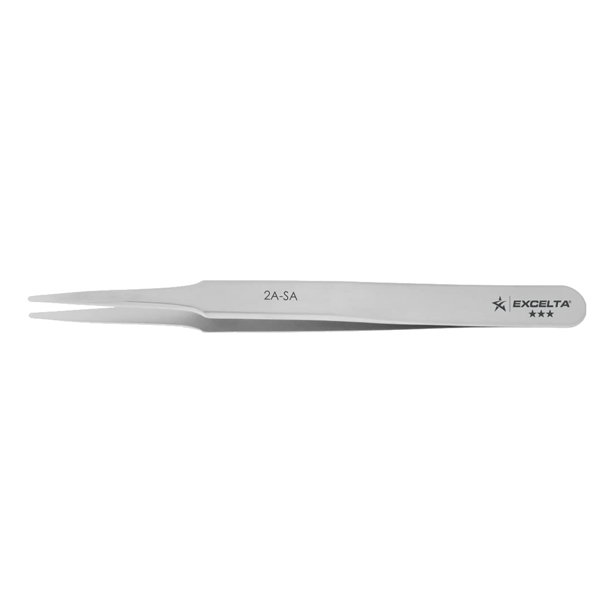 Excelta Ultra-Precision Tweezers, Straight Tapered Flat Point, Anti-Magnetic Stainless Steel, 4.75" Length, 0.059” Wide, Professional