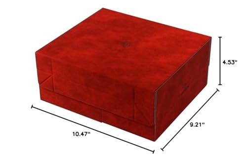 Gamegenic Game's Lair 600+ Convertible Deck Box in Red Color - Premium Game Storage Box Holds up to 600 Cards with Removable Cardboard
