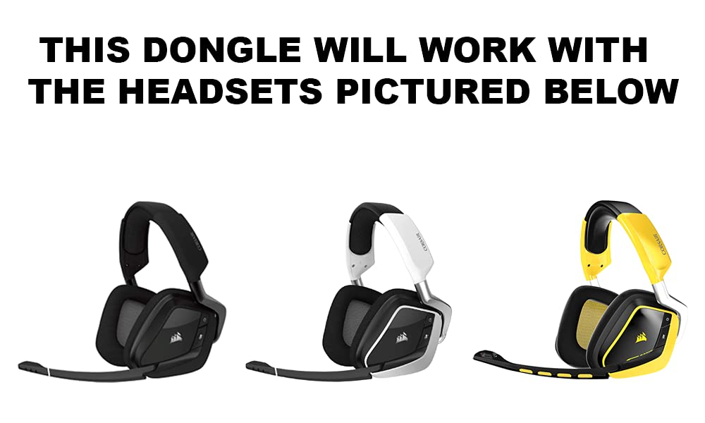 Corsair Void Pro RGB Elite Wireless Headset Replacement USB Dongle Transceiver Receiver CA-8910032 (Gray/Black)