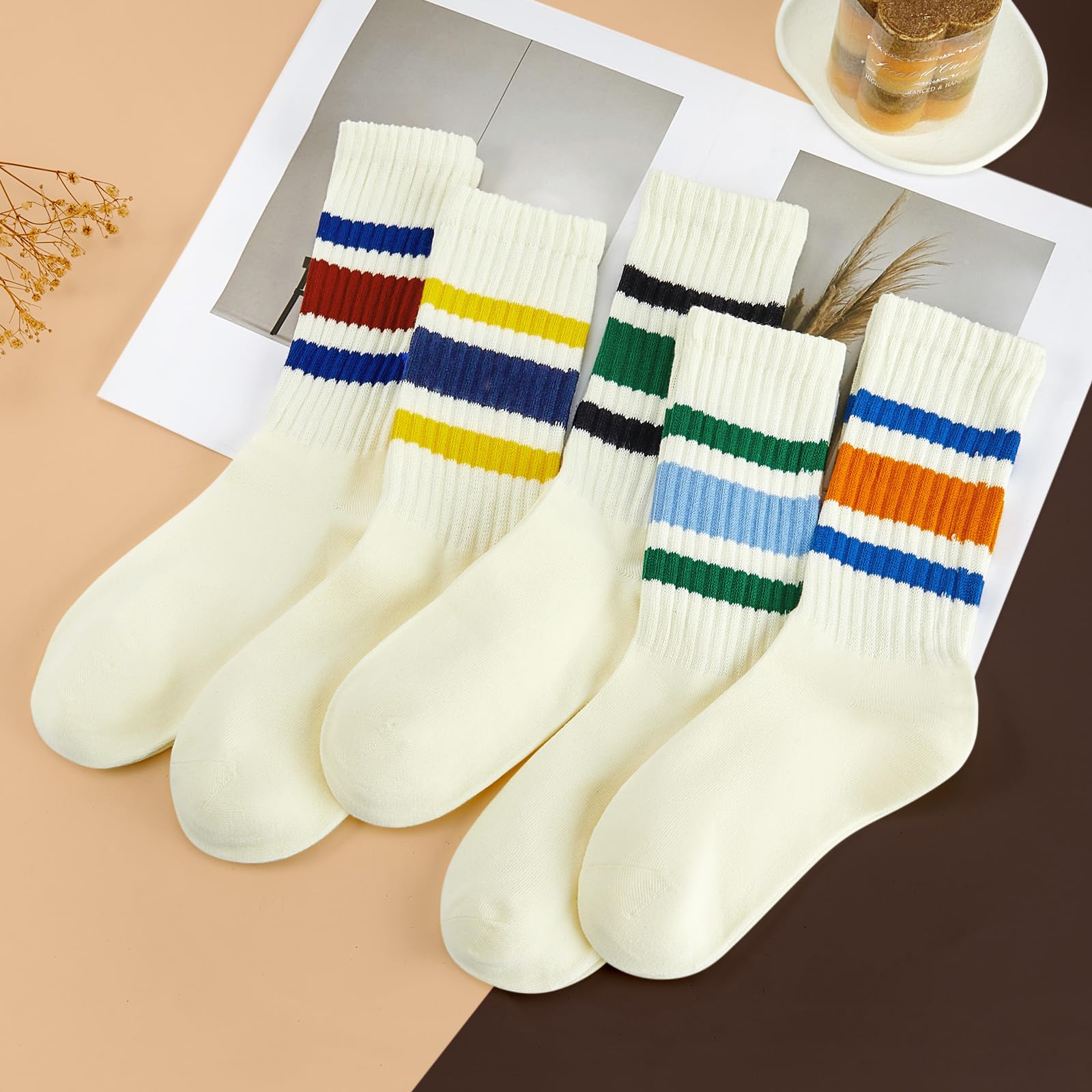 American Trends Athletic Sports High Crew Socks for Men Women Marijuana Weed Leaf Cotton Sock White Black 4 Pack One Size