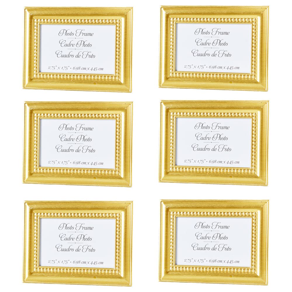 Kate Aspen 12PCS Gold Beaded Frame Place Card/Photo Holder, Place Cards Included, Wedding, Bridal Shower, Anniversary Party Decorations