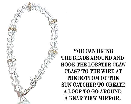 Sun Catcher Crystal, Rear View Mirror Car Charm Ornament, Hanging Pendent 30mm, Comes in a Gift Bag (1-30mm Crystal)