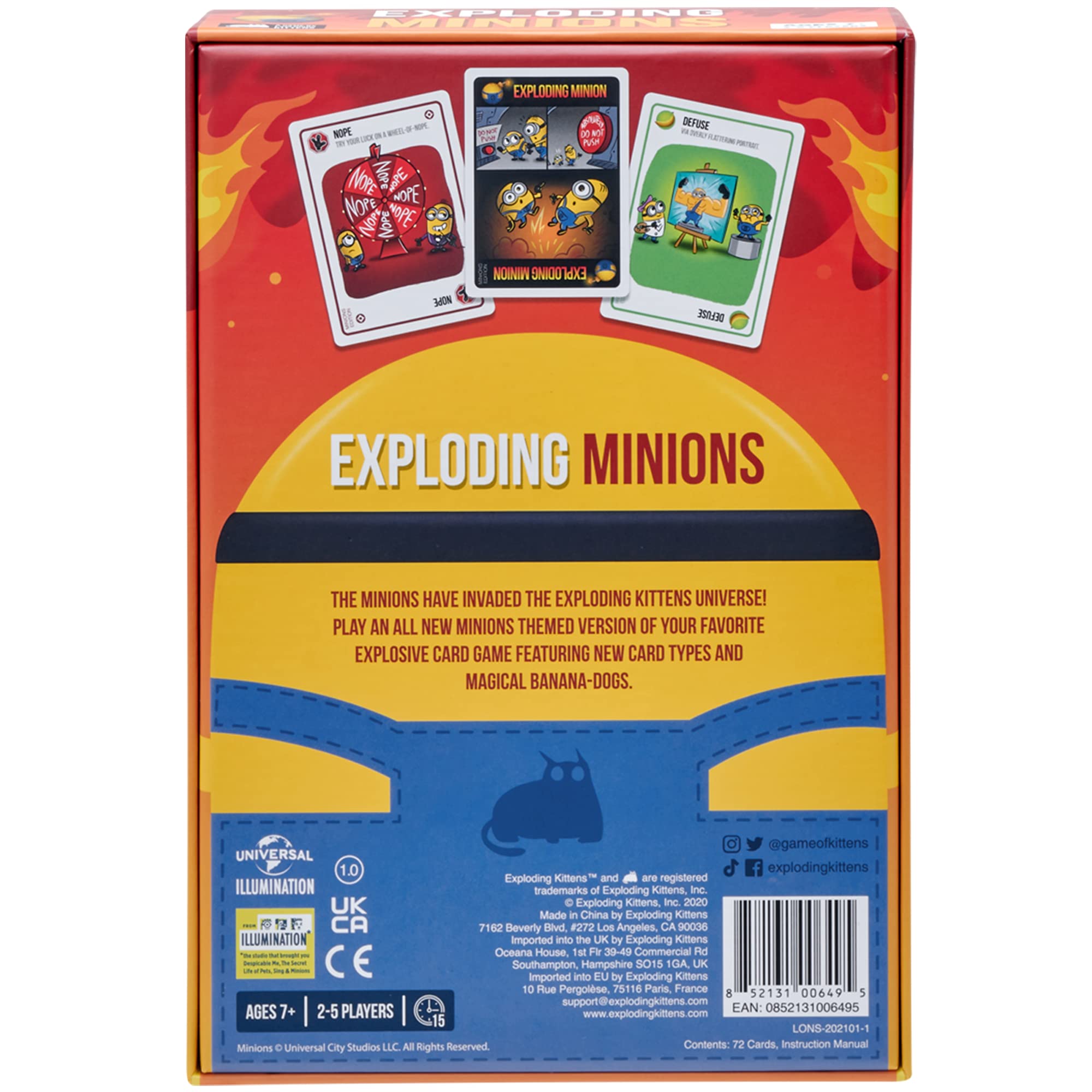 Exploding Minions by Exploding Kittens - A Russian Roulette Card Game, Easy Family-Friendly Party Games - for Kids, Teens & Adults - 2-5 Players